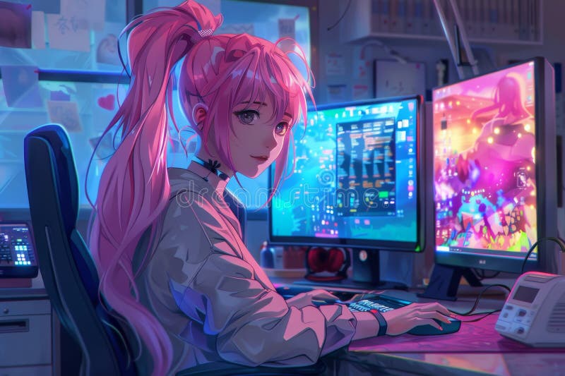Ai Anime Girl Working Stock Photos - Free & Royalty-Free Stock Photos ...
