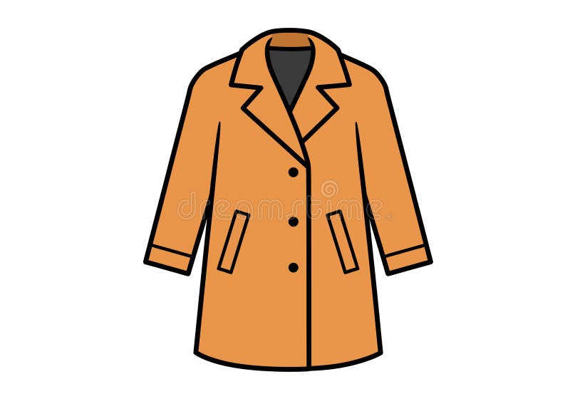 Clipart of long coat stock vector. Illustration of buttons - 367724738