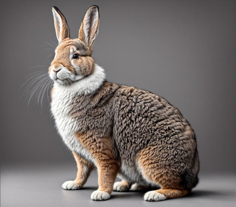 A Rabbit Standing on Its Hind Legs, Looking Directly at the Camera ...