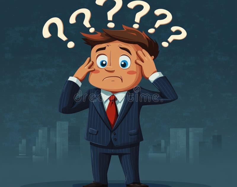 The Image Shows a Businessman Who Has Placed His Hands on His Head ...