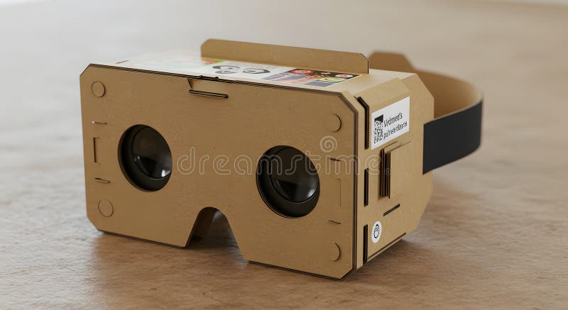 Cardboard VR Headset stock illustration. Illustration of adjustable ...