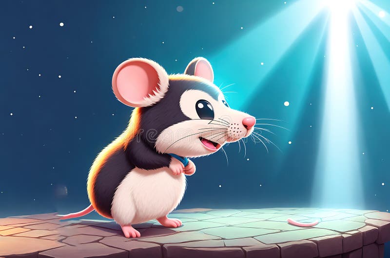 A Cute Mouse Standing on a Rock Stock Photo - Image of charming ...