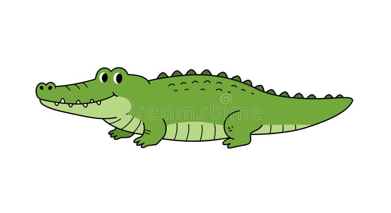 Green alligator clipart stock vector. Illustration of mouth - 365241180