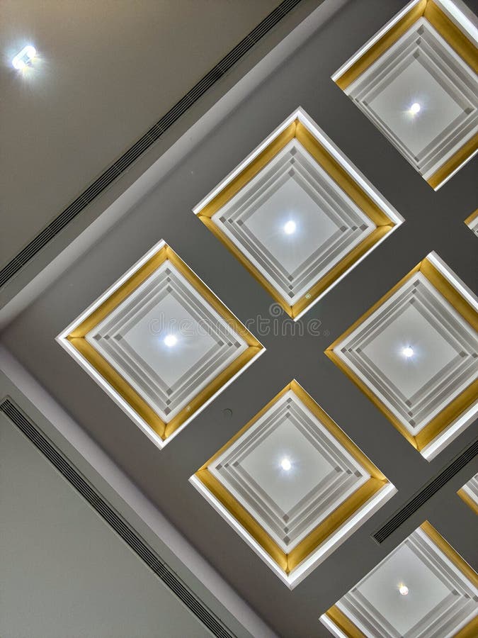 Ceiling with Embedded Lights Stock Image - Image of electrical ...