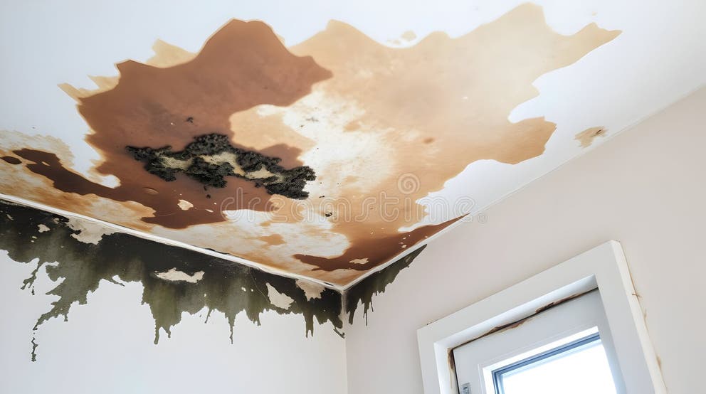 Water Damage Ceiling Repair - Home Inspection Problem Stock ...