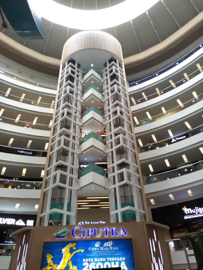 Modern Interior of Ciputra Mall Featuring a Circular Atrium and Transparent Elevators Editorial ...