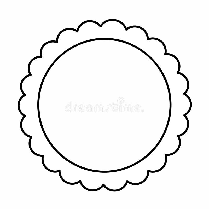 Scallop Circle Outline Clipart Stock Vector - Illustration of contour ...