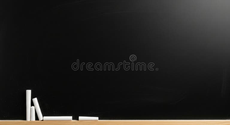 Chalkboard with Chalk Pieces on the Ledge Stock Illustration ...