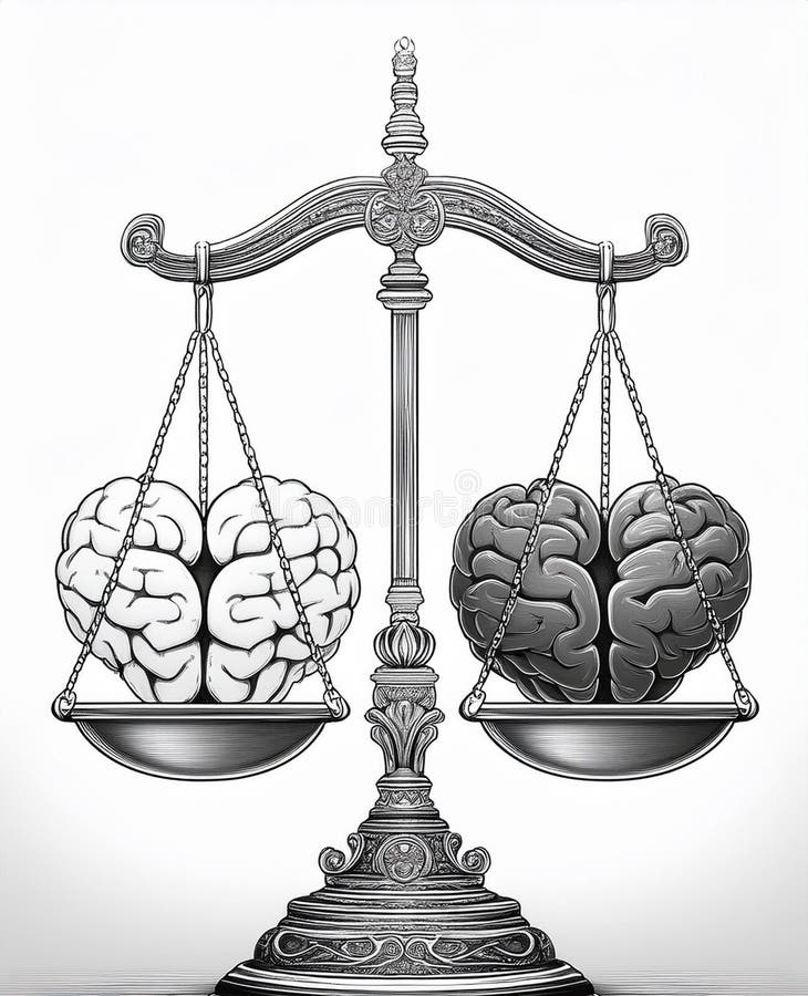 Balance of the Two Hemispheres of the Brain, Isolated on a White ...