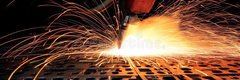 Bright Fiery Light from Welding Torch Stock Illustration - Illustration ...