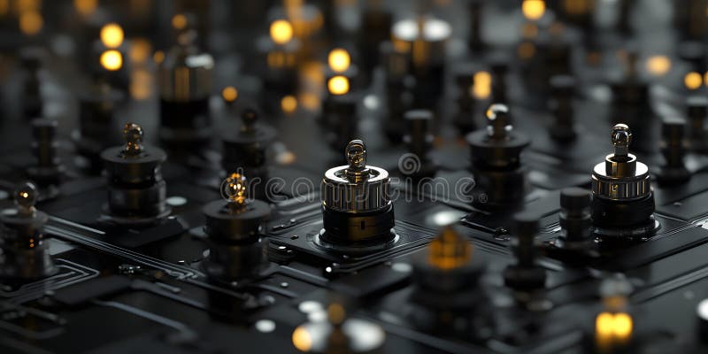 Close-up of Circuit Board Components Stock Illustration - Illustration ...
