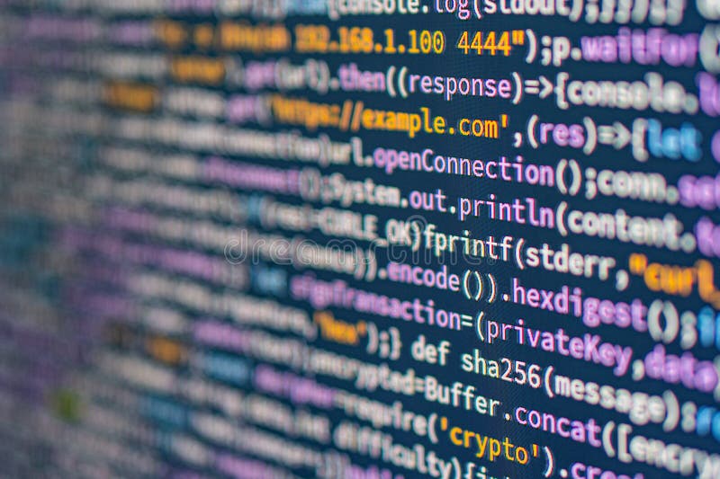 Image Shows A Close Up Of A Colorful Coding Text Editor On A Computer Screen With Unreadable