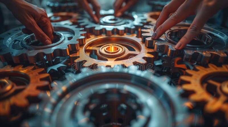 The Image Shows a Close-up of a Complex Machine with Many Gears and ...