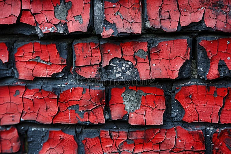 Distressed Red Painted Brick Wall Texture Background, Vintage Grunge ...