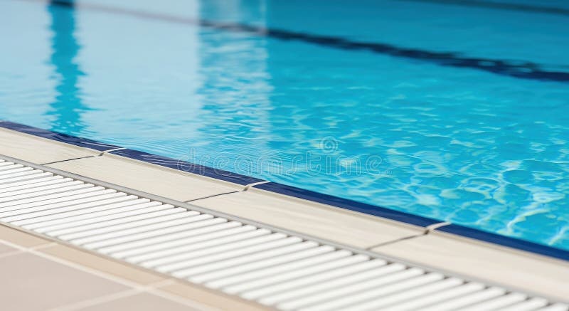 Swimming Pool Edge Detail with Clear Blue Water Stock Illustration ...