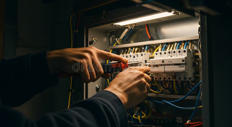 AI-Generated Electrical Work Stock Photo - Image of digital ...