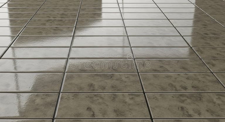 Reflective Tiled Floor with Subtle Marble Pattern Stock Illustration ...