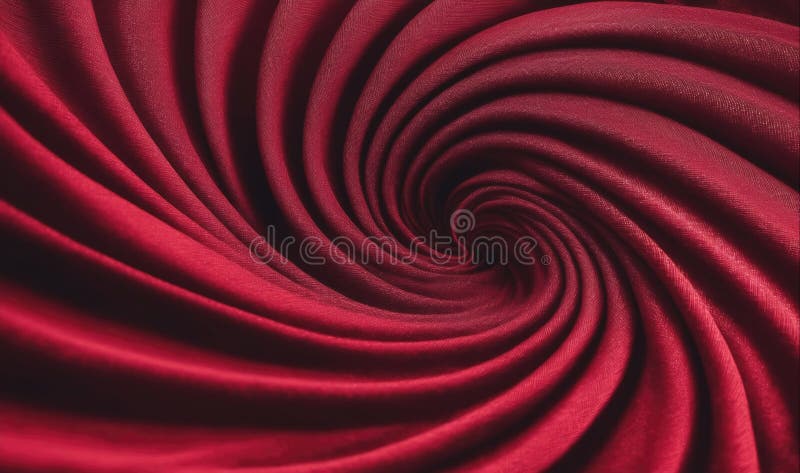 A Close-up Shot of a Smooth, Burgundy Fabric Folded into a Spiral ...