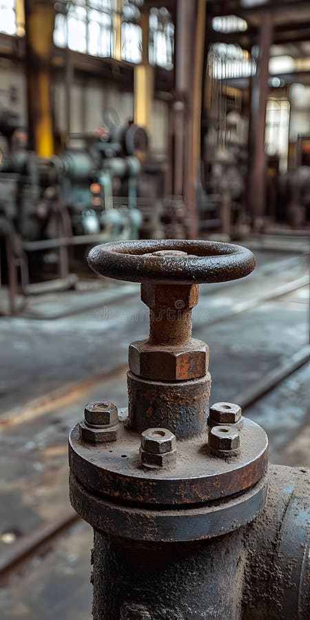 Close-up of Rusted Pipe and Valve in Industrial Setting Stock ...
