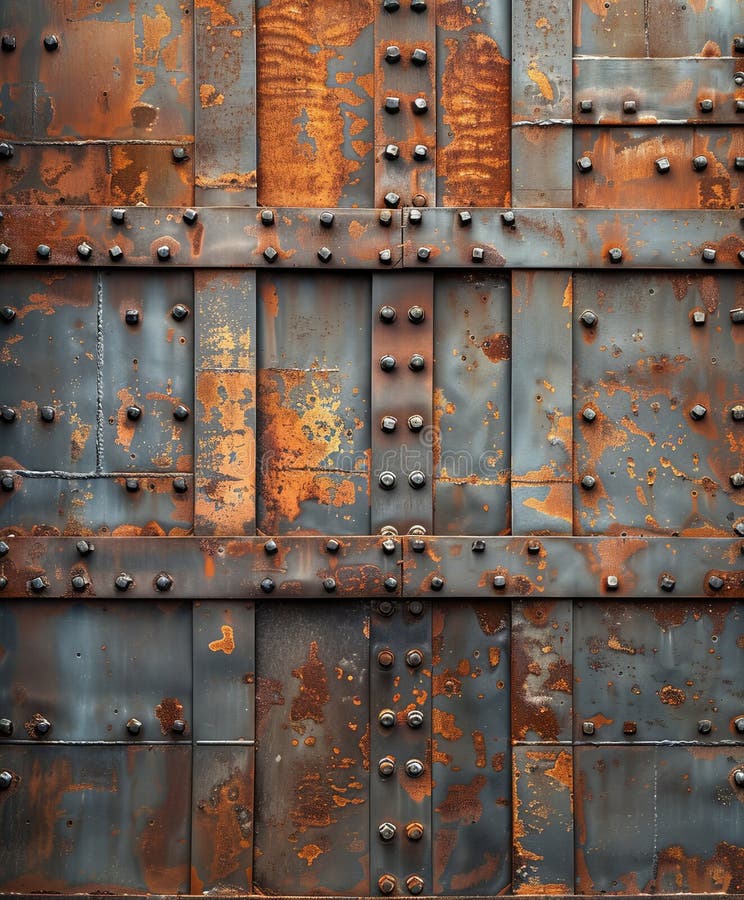 Close Up of Metal Surface with Rivets Stock Illustration - Illustration ...