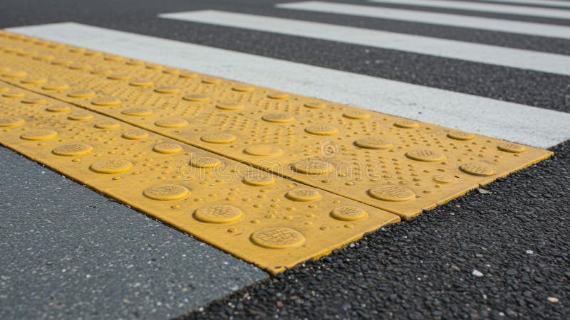 Tactile Paving at Crosswalk Stock Illustration - Illustration of ...