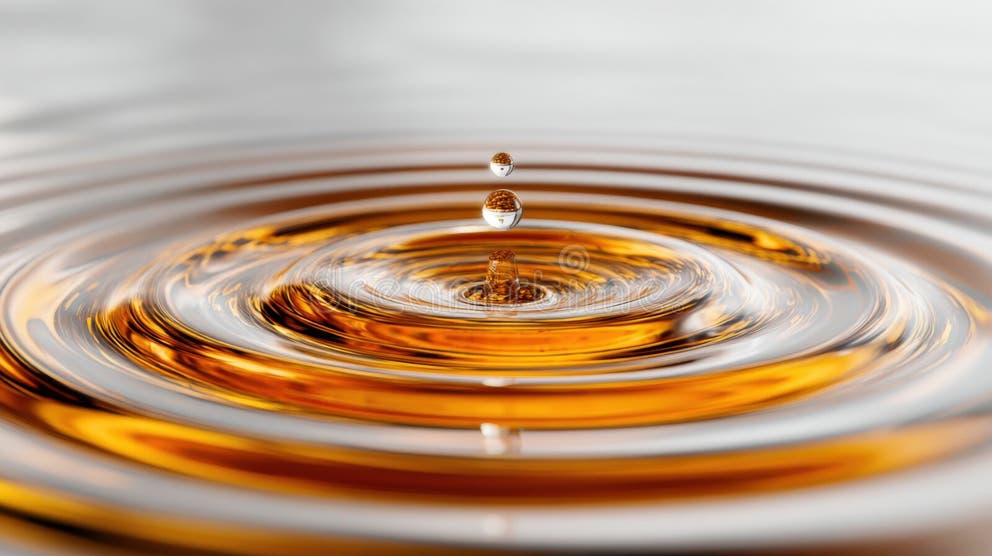 Amber Liquid Drop Ripples Water Stock Illustration - Illustration of ...