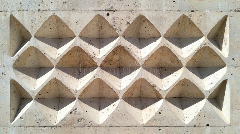 A Geometric Pattern of White Concrete Blocks. Stock Image - Image of ...