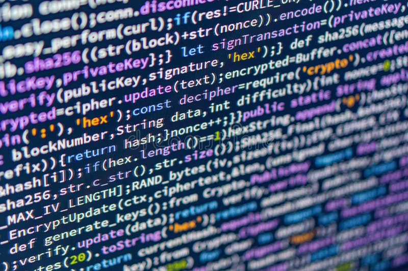 Image Shows Close-up View of Dense Computer Code, Likely Written in a Programming Language with ...