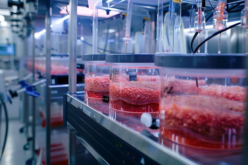 Laboratory Bioreactor System with Tissue Samples Stock Illustration ...