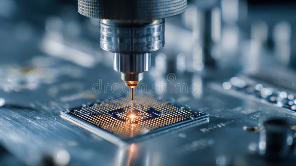Precise Microchip Manufacturing Process Stock Illustration ...