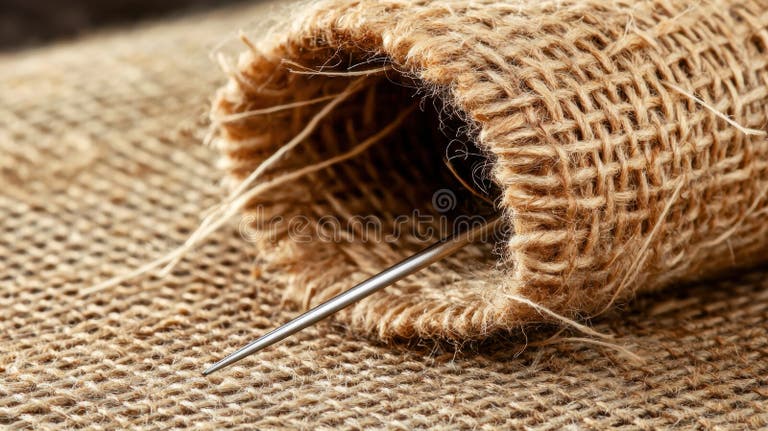 A needle in a burlap sack. stock image. Image of side - 391444717