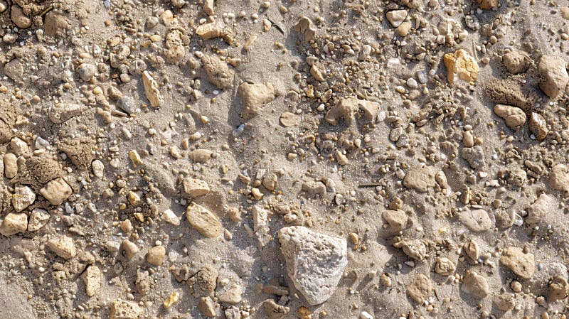 Close-Up of Sandy Surface with Scattered Pebbles Stock Illustration ...