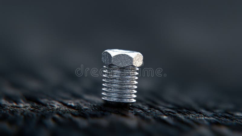A Close-up of a Silver Bolt on a Dark Surface. Stock Image - Image of ...