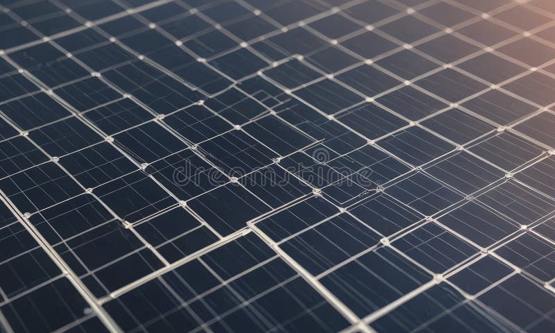 Close-up View Solar Panel Grid, with Grid Pattern Dark Blue Squares and ...
