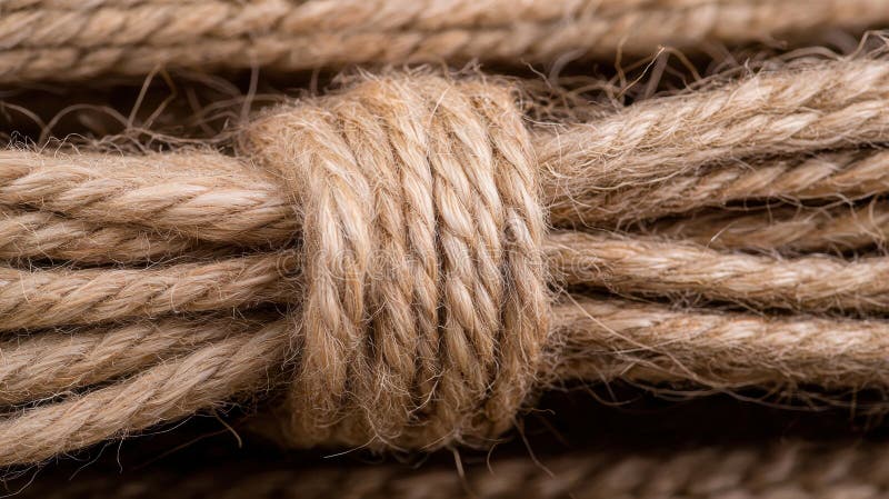 A Close-up View of a Tightly Wound Rope. Stock Image - Image of ...