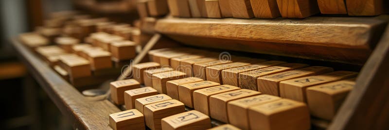 Organized Wooden Blocks on Surface Stock Illustration - Illustration of ...