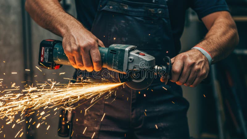 AI-Generated Angle Grinder Sparks Stock Illustration - Illustration of ...