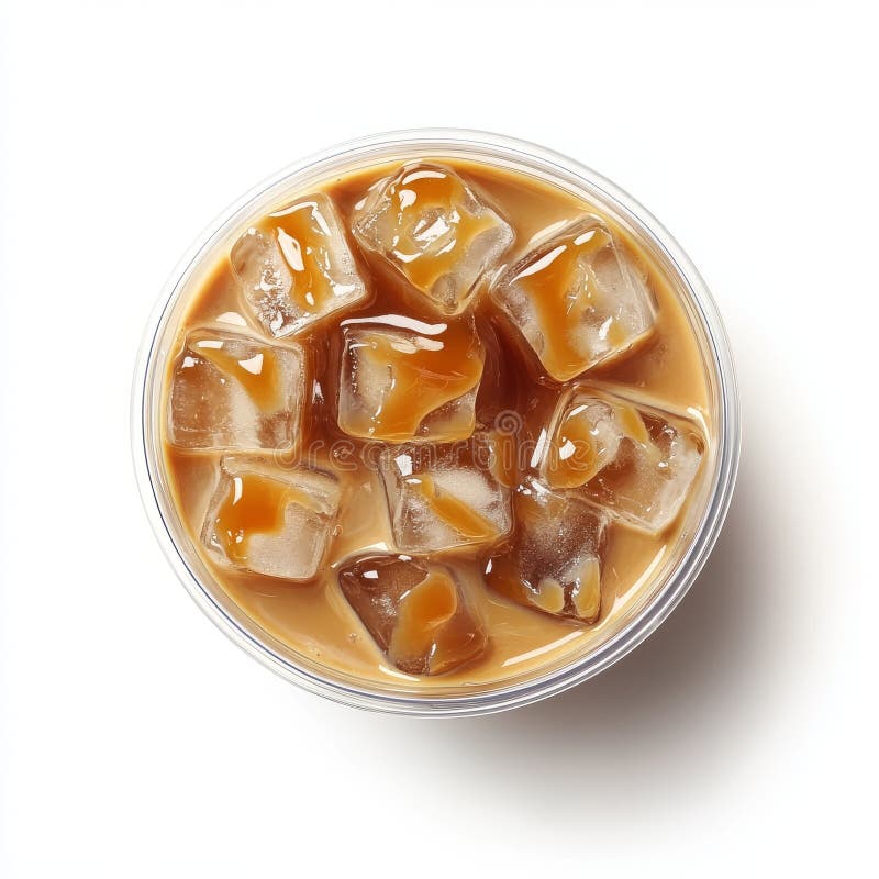 The Image Shows a Cold Brewed Ice Latte Coffee in a Plastic Cup from a ...