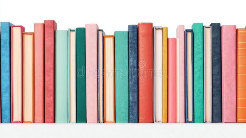 A Collection of Colorful Books Standing Upright on a Shelf. Stock Image ...