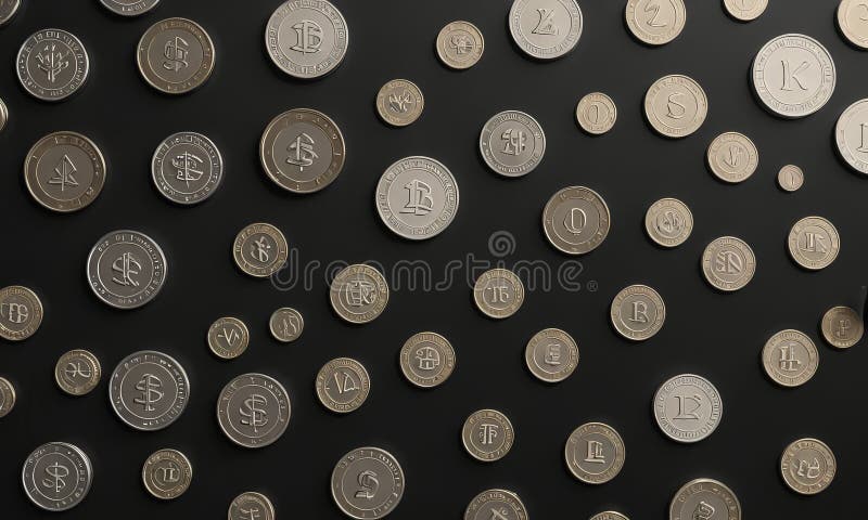 Collection Various Coins, Including Pennies, Nickels, Dimes, and ...