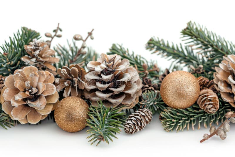 Image Shows a Collection of Pine Cones and Pine Branches Stock Photo ...