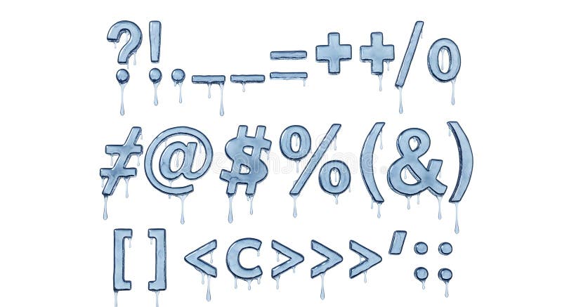 Collection of Punctuation and Symbols with Dripping Effect, Ai ...