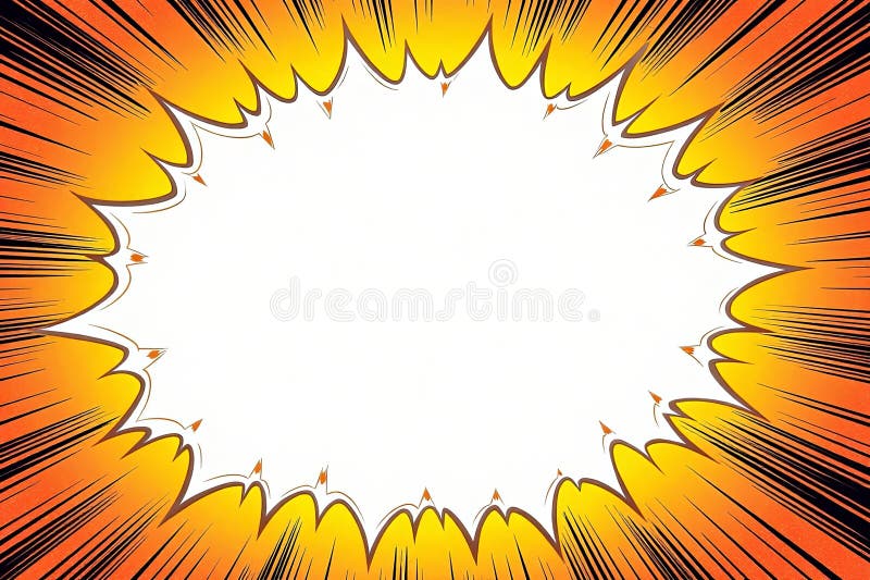 A Comic Book Style Explosion Illustration on a Yellow Background Stock ...