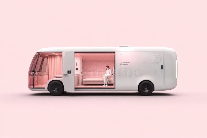 Compact Mobile Living Space Featuring a Minimalist Design, Integrating ...