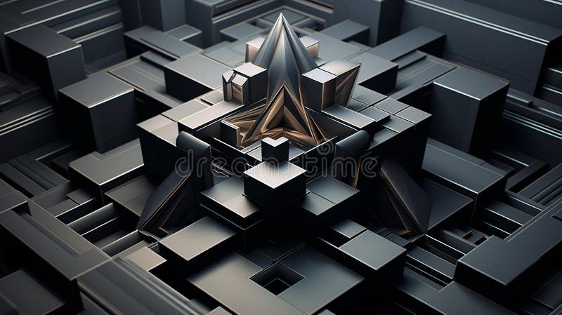 This Image Shows a Complex 3D Geometric Sculpture with a Central ...