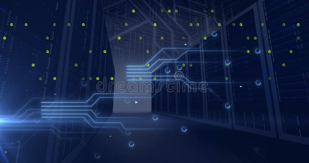 This Image Shows a Computer Processing Data Using Binary Code Stock Illustration - Illustration ...