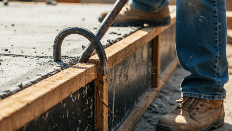 Removing Formwork from Concrete Stock Illustration - Illustration of ...