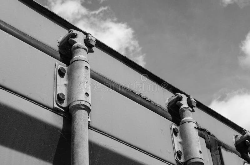Top View of a Standard Metal Shipping Container Showing Rust and Flaky ...
