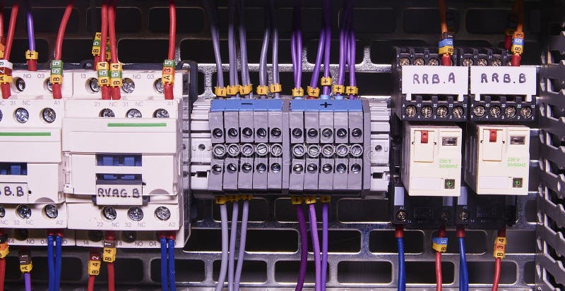 Image Shows Control Cubicle. Electric Contactors and Circuit Breakers ...