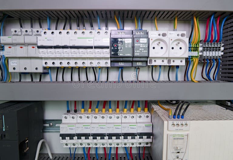 Image Shows Control Cubicle. Electric Device and Circuit Breakers ...